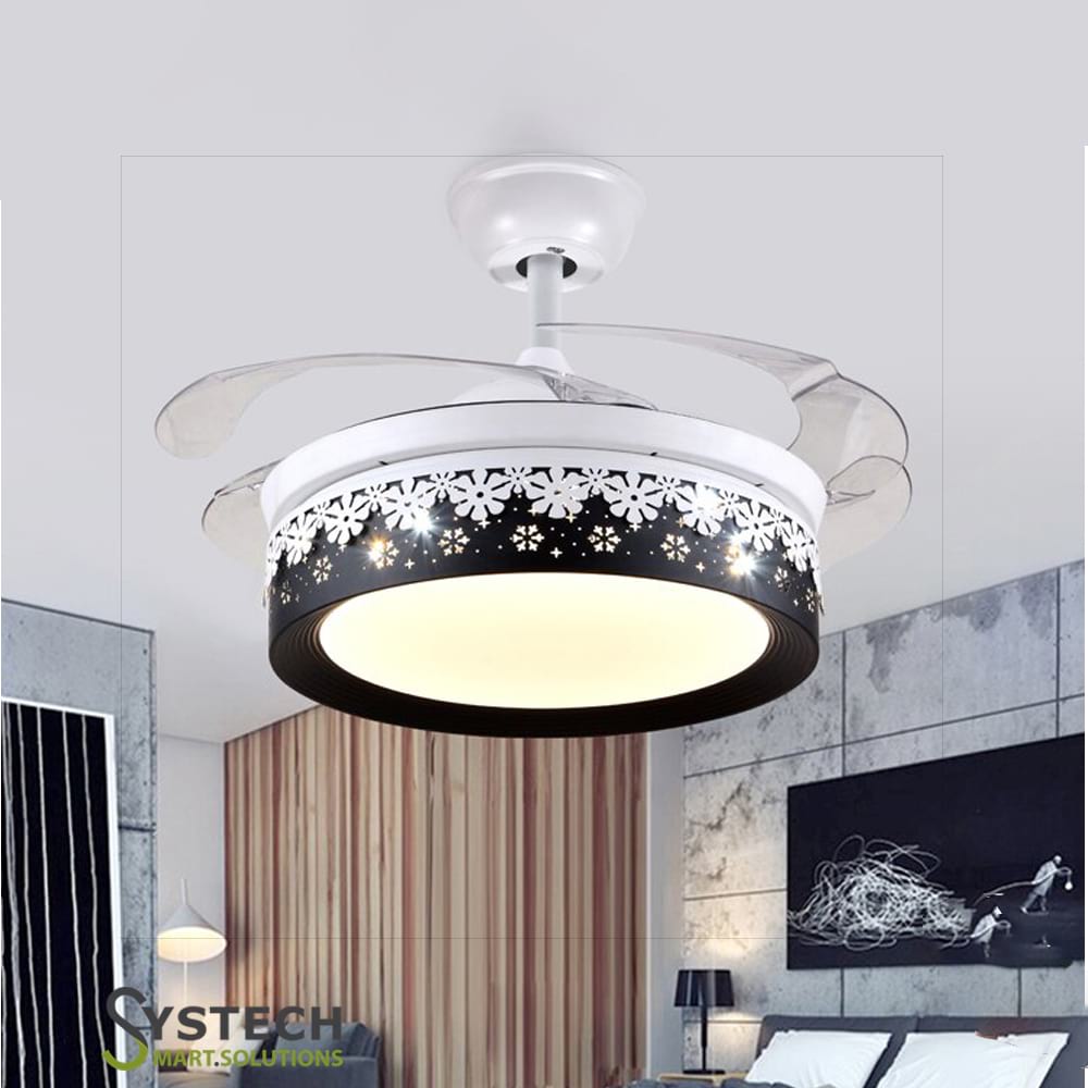 Indoor Modern Remote Control Ceiling Fan With Led Lights